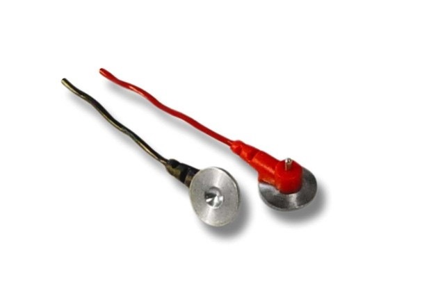 Surface Disc Electrodes. 1m leads twisted, Ø10mm Stainless Steel (1 ...